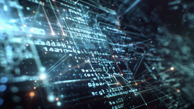 Hazy and Distorted Image of Circuitry and Mathematical Equations ...