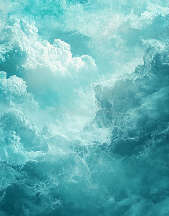 A Hazy Effect is Produced by a Light Blue and Turquoise Watercolor ...