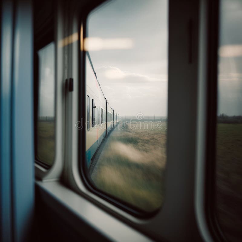 A Hazy Snapshot of the View from a Train Window Stock Illustration ...