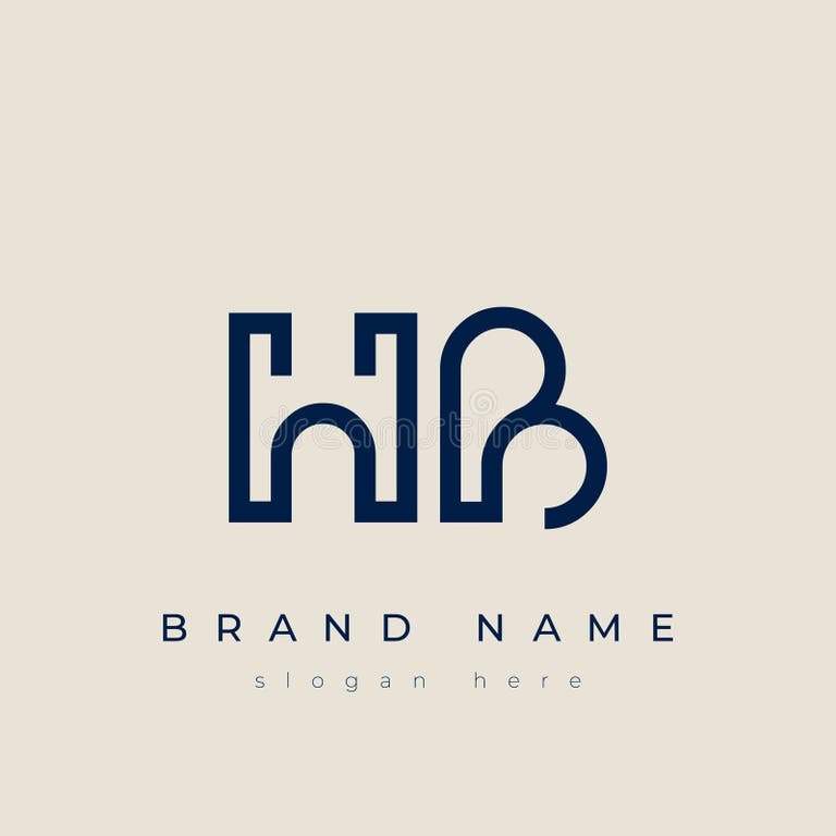 HB Alphabet Letter Icon Logo Stock Vector - Illustration of typeface ...