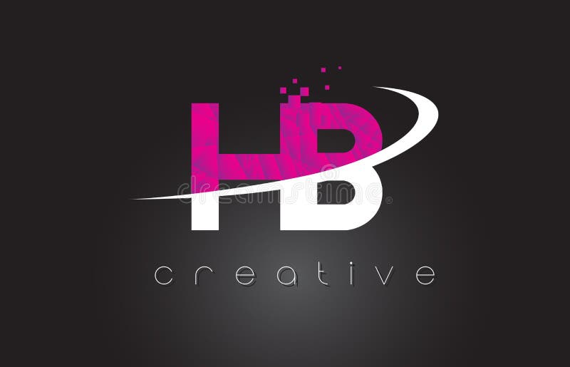 HB H B Creative Letters Design with White Pink Colors Stock Vector ...