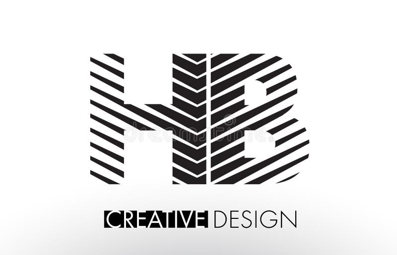 HB H B Lines Letter Design with Creative Elegant Zebra Stock Vector ...