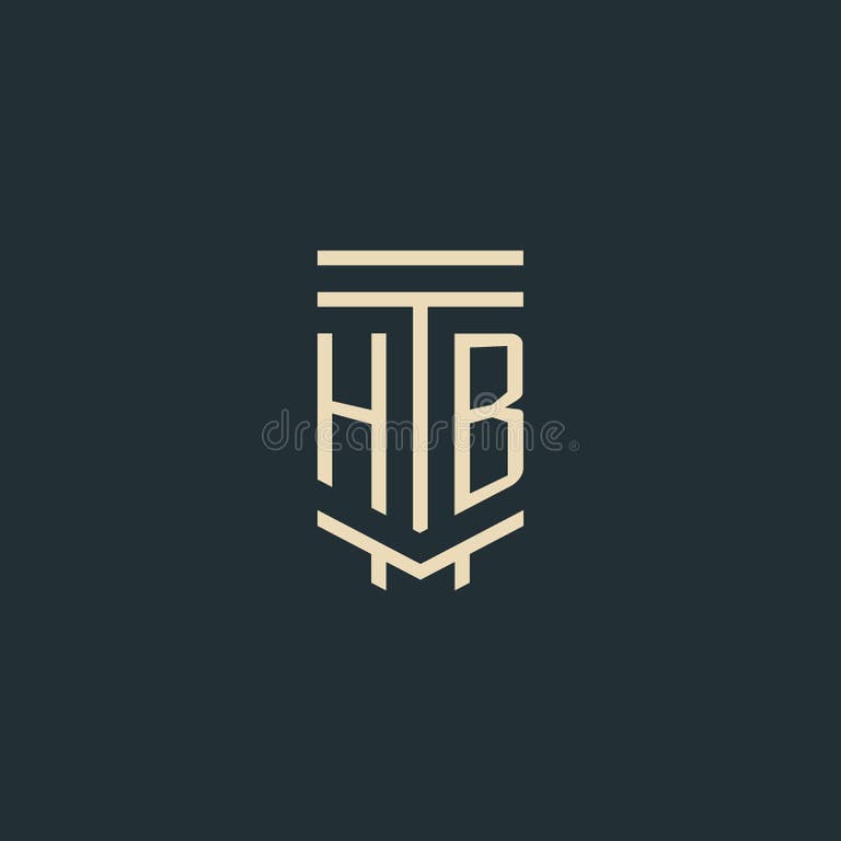 HB Initial Monogram with Simple Line Art Pillar Logo Designs Stock ...
