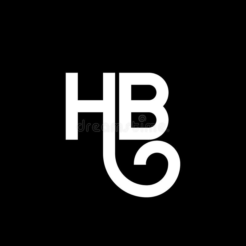 HB Letter Logo Design on Black Background. HB Creative Initials Letter ...