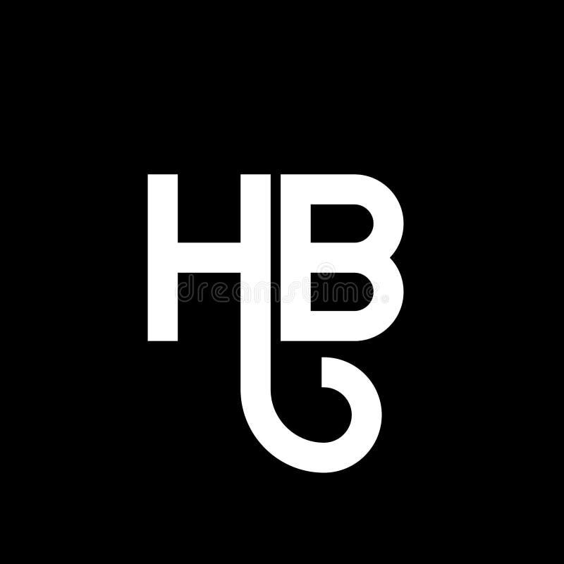 HB Letter Logo Design on Black Background. HB Creative Initials Letter ...