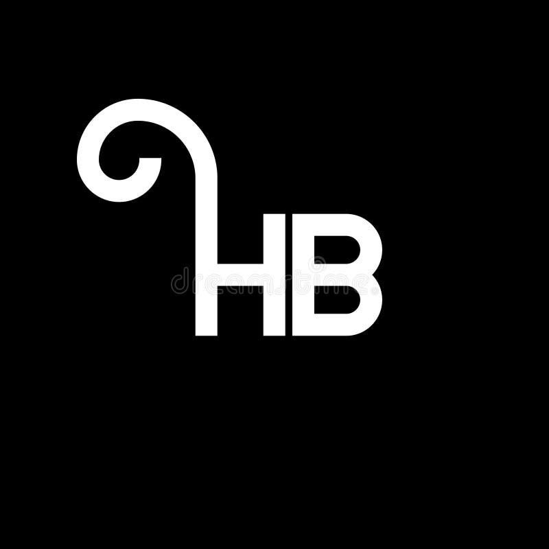 HB Letter Logo Design on Black Background. HB Creative Initials Letter ...