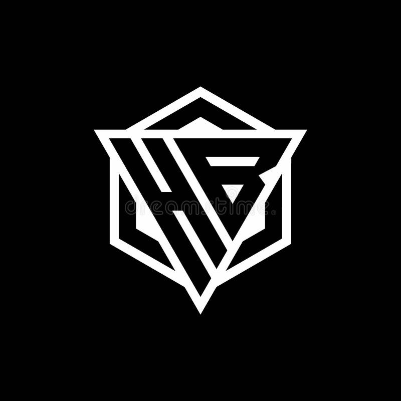 HB Logo Monogram with Triangle and Hexagon Shape Combination Stock ...