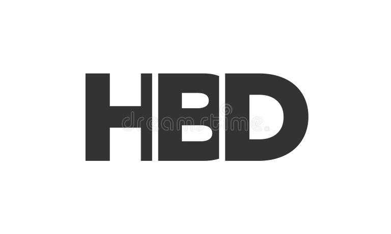 HBD Logo Design Template with Strong and Modern Bold Text. Initial ...