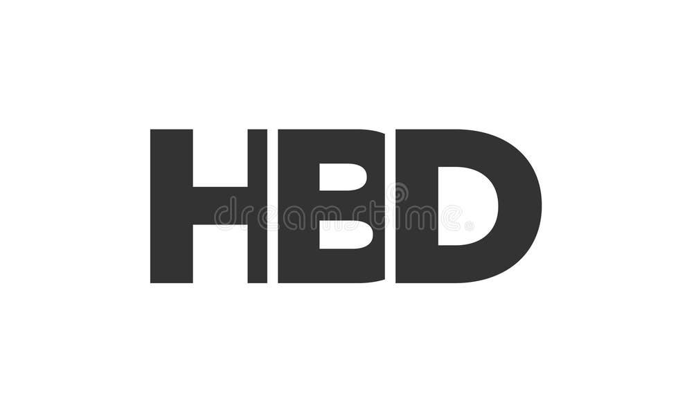 HBD Logo Design Template with Strong and Modern Bold Text. Initial ...