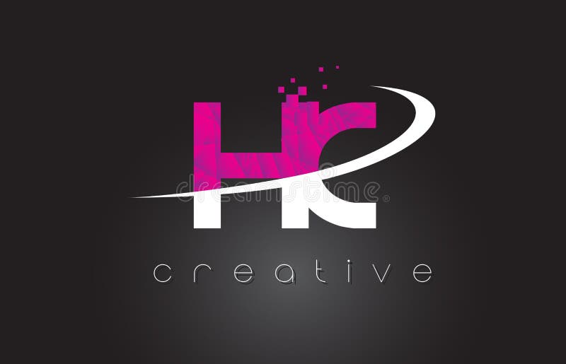 HC H C Creative Letters Design with White Pink Colors Stock Vector ...