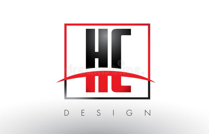 HC H C Logo Letters Com Cores E Swoosh Vermelhos E Pretos Ilustração do ...