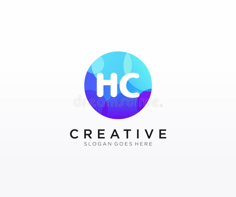 HC Initial Logo with Colorful Circle Template Vector Stock Vector ...