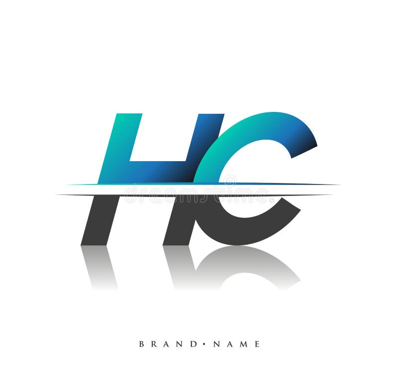 HC Initial Logo Company Name Colored Black and Blue, Simple and Modern ...