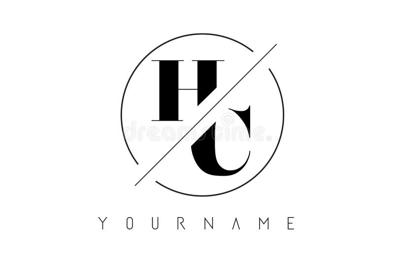 HC Letter Logo with Cutted and Intersected Design Stock Vector ...