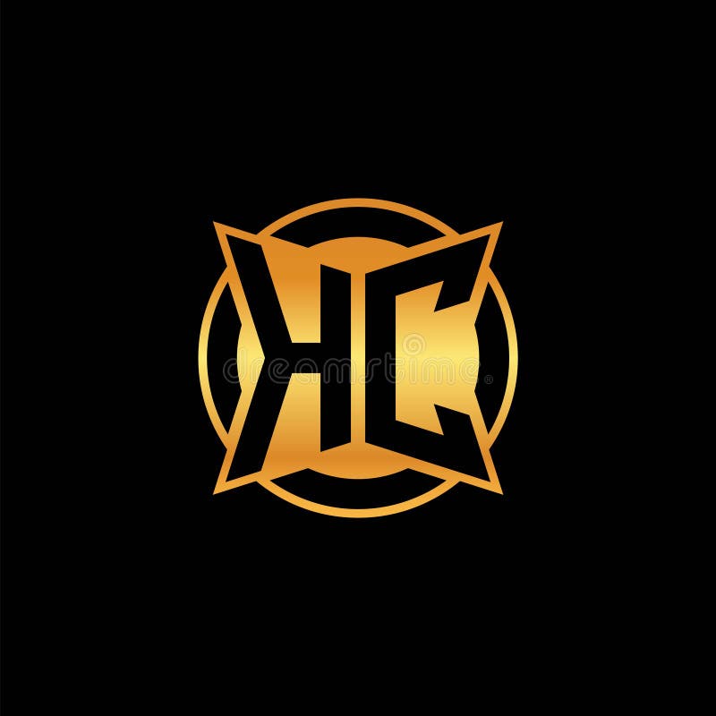 HC Logo Letter Geometric Golden Style Stock Vector - Illustration of ...
