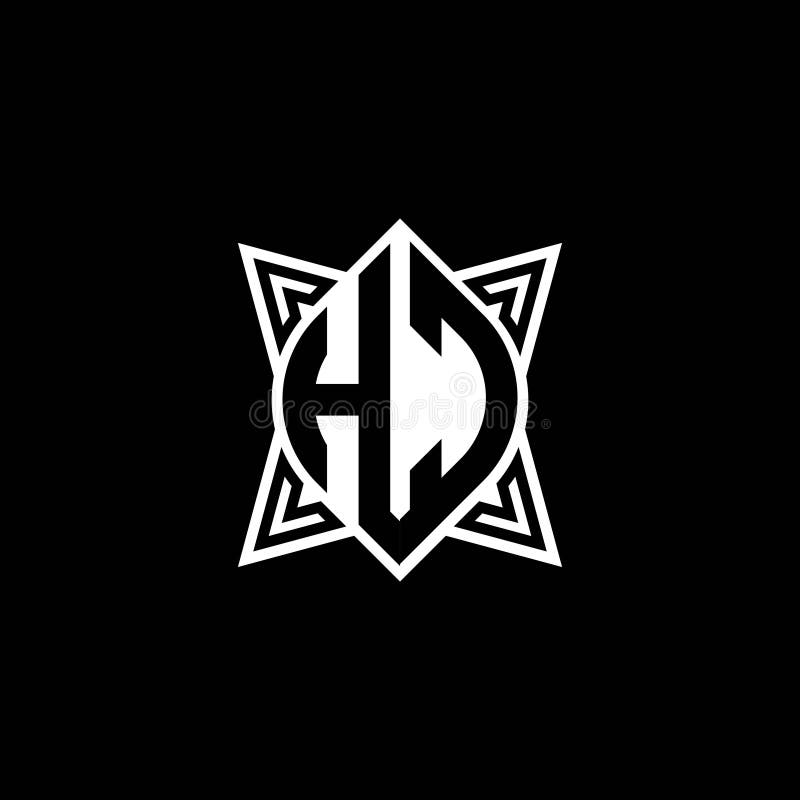 HC Monogram Letter Geometric Star Style Stock Vector - Illustration of ...