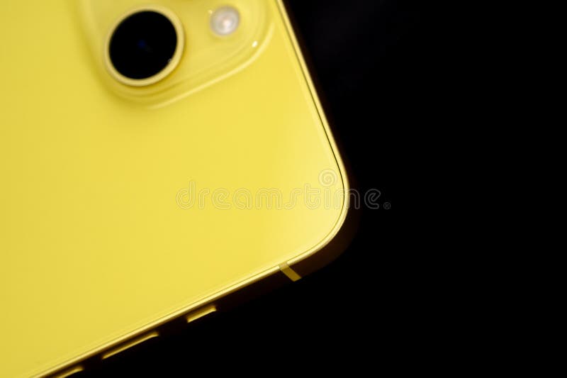 IPhone 14 Yellow for Editorial Use Editorial Photography - Image of ...