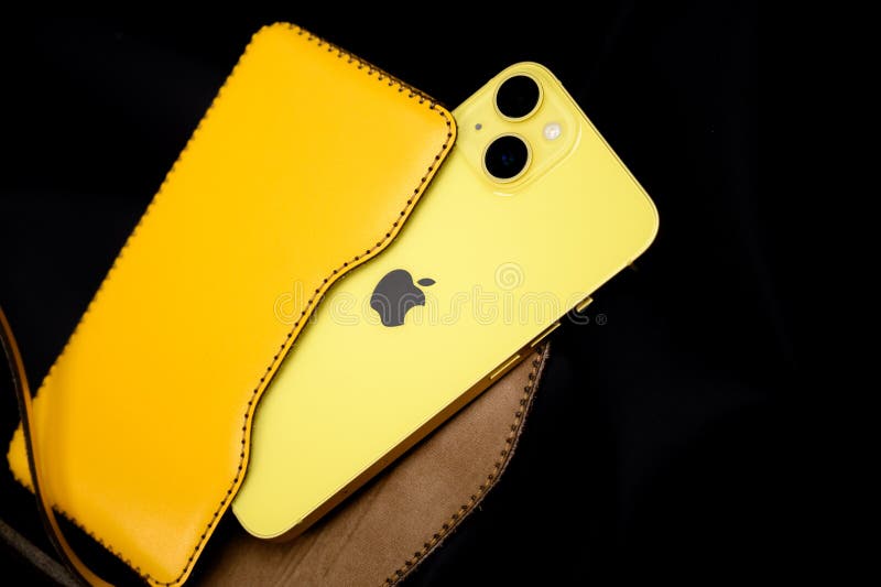 IPhone 14 Yellow for Editorial Use Editorial Photography - Image of ...