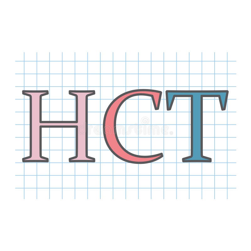 HCT Hematocrit Acronym on Checkered Paper Sheet Stock Vector ...