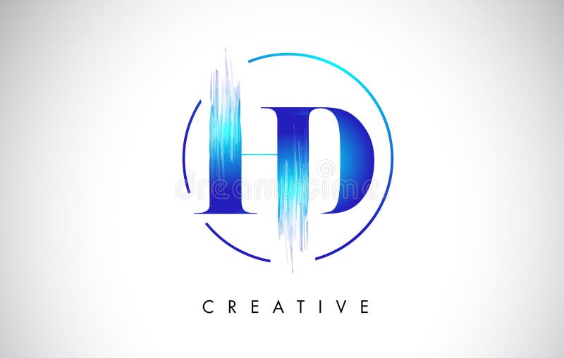 HD Brush Stroke Letter Logo Design. Blue Paint Logo Leters Icon Stock ...