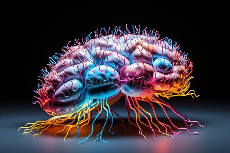 An HD Capture of a High-tech Brain, Its Convoluted Surface Illuminated ...