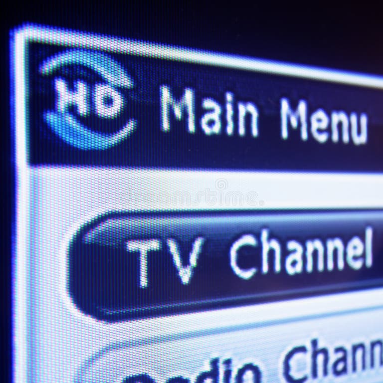 HD Digital Television Menu stock image. Image of black - 13120249