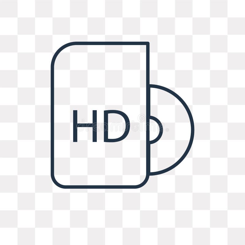 HD DVD Vector Icon Isolated on Transparent Background, Linear HD DVD ...