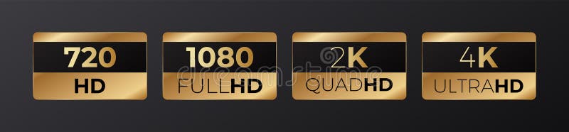 Hd Full Hd and 2k and 4k Video Quality Icons Stock Vector ...