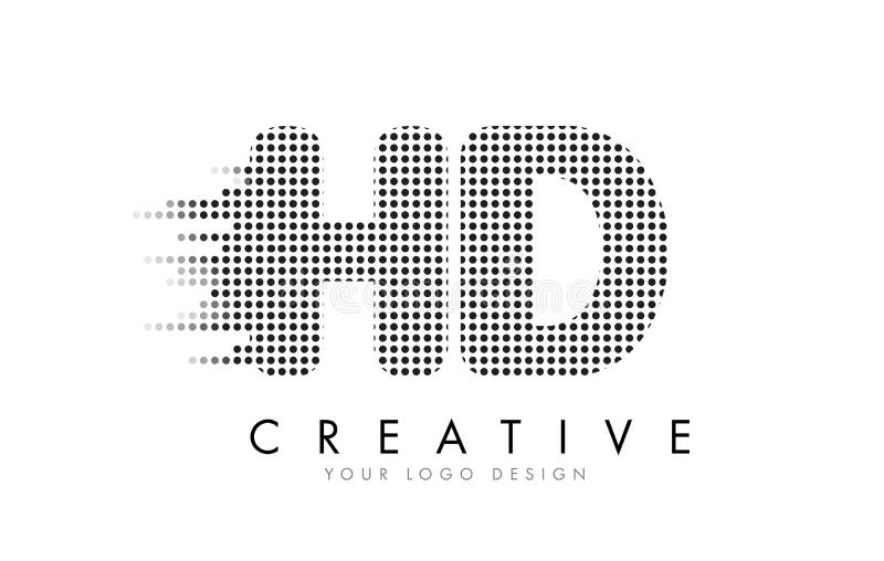 HD H D Letter Logo with Black Dots and Trails. Stock Vector ...