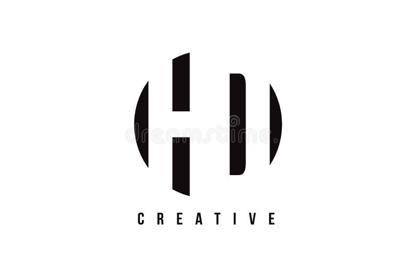 HD H D White Letter Logo Design with Circle Background. Stock Vector ...