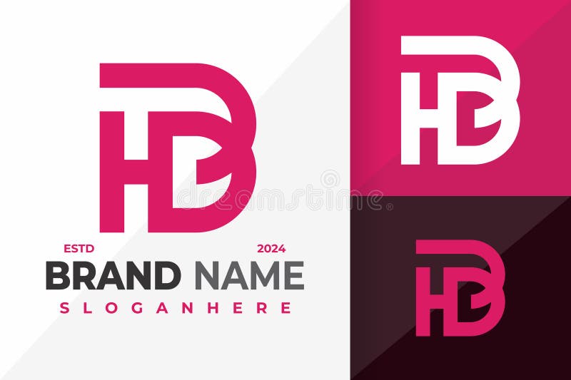 HD or HB Letter Monogram Logo Design Vector Symbol Icon Illustration ...