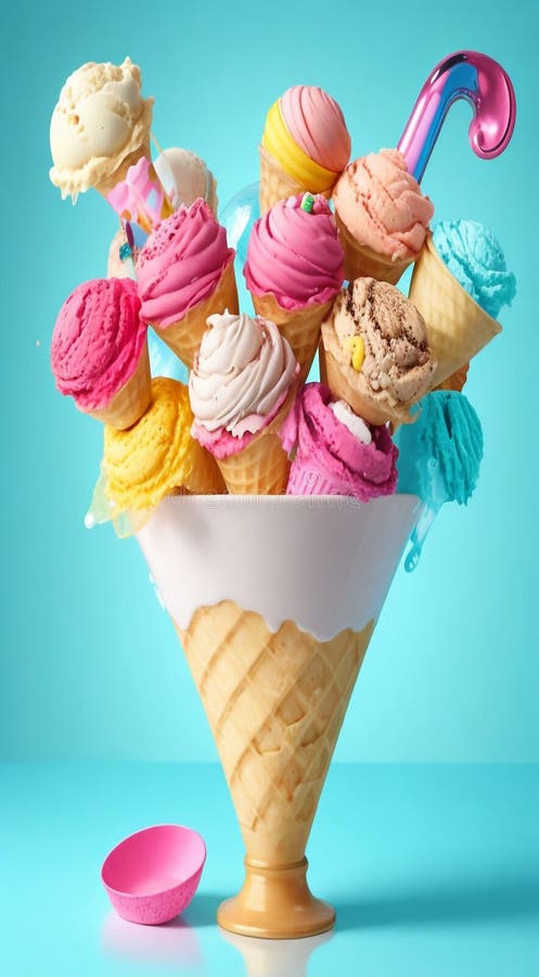 Hd Ice Cream Background, Colored Ice Creams on Abstract Background, Ice ...