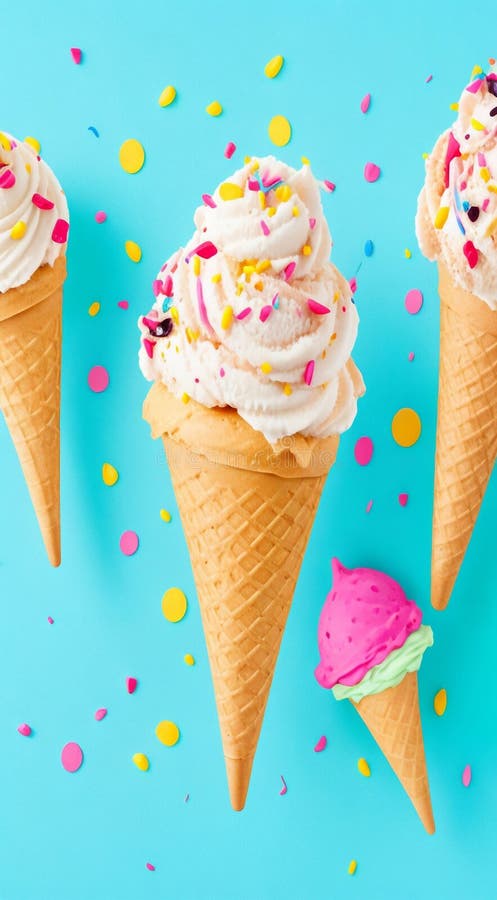 Hd Ice Cream Background, Colored Ice Creams on Abstract Background, Ice ...