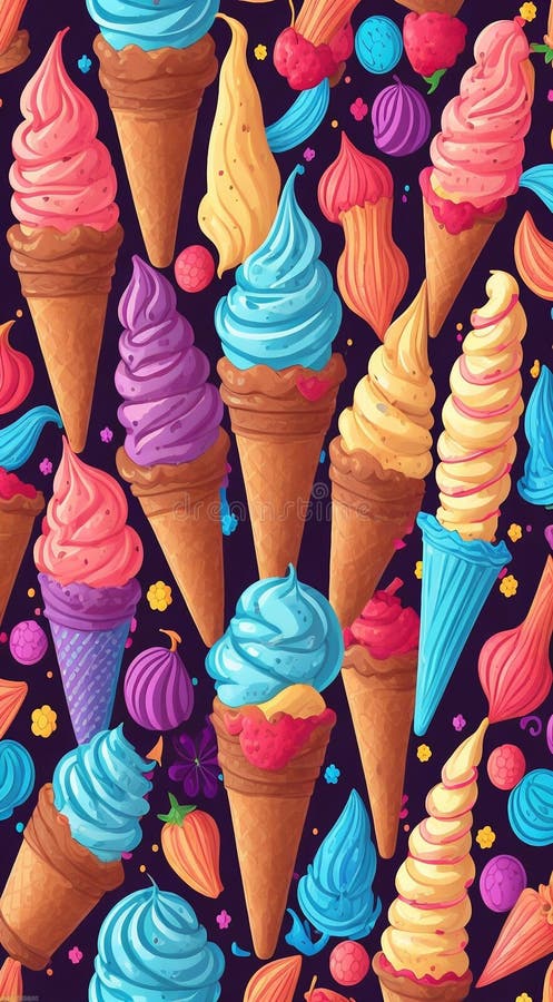 Hd Ice Cream Background, Colored Ice Creams on Abstract Background, Ice ...
