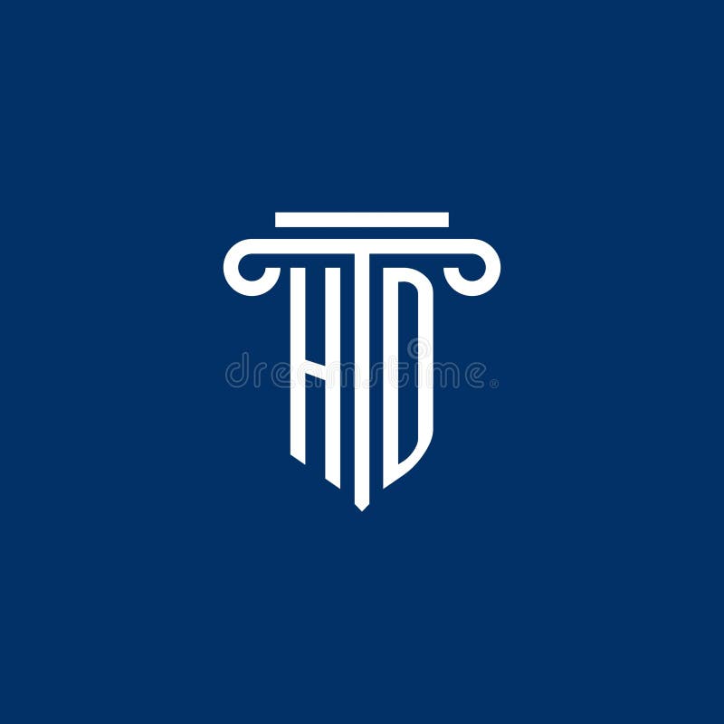 HD Initial Logo Monogram with Simple Pillar Icon Stock Illustration ...