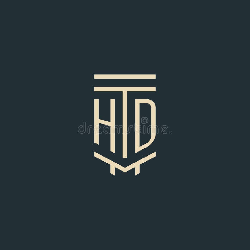 HD Initial Monogram with Simple Line Art Pillar Logo Designs Stock ...