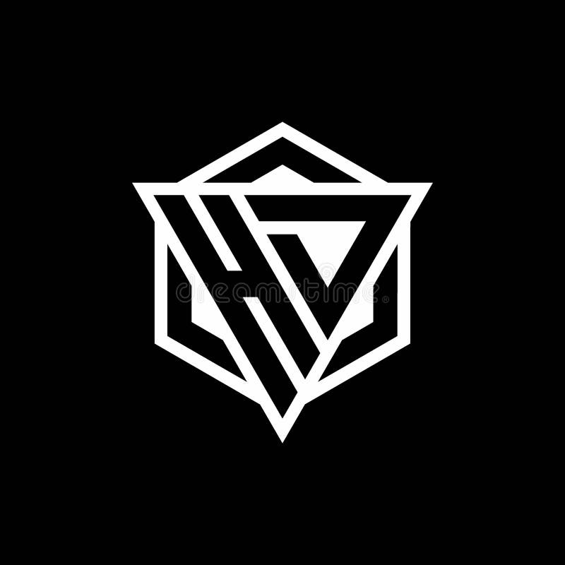 HD Logo Monogram with Triangle and Hexagon Shape Combination Stock ...