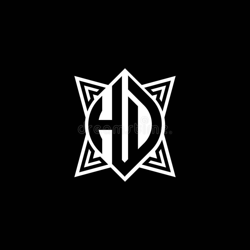 HD Monogram Letter Geometric Star Style Stock Vector - Illustration of ...