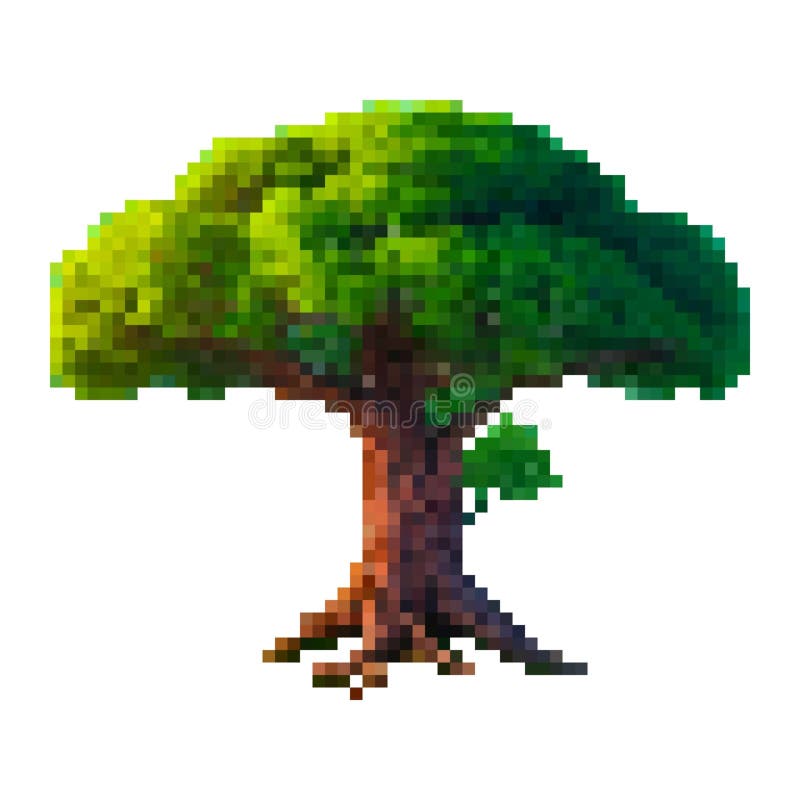 HD Retro Pixel Tree 64x64 stock illustration. Illustration of arcade ...
