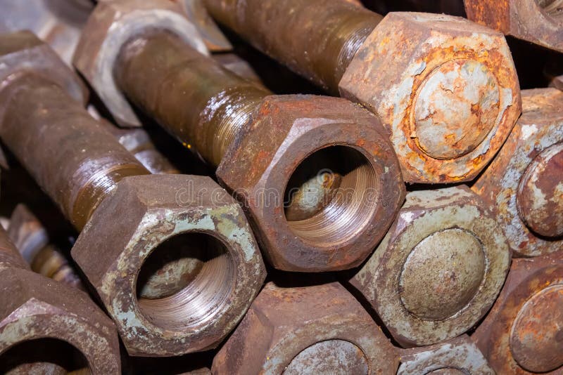 Old Rusty Bolt and Nut on Steel Background, Steel and Bolt, Steel ...