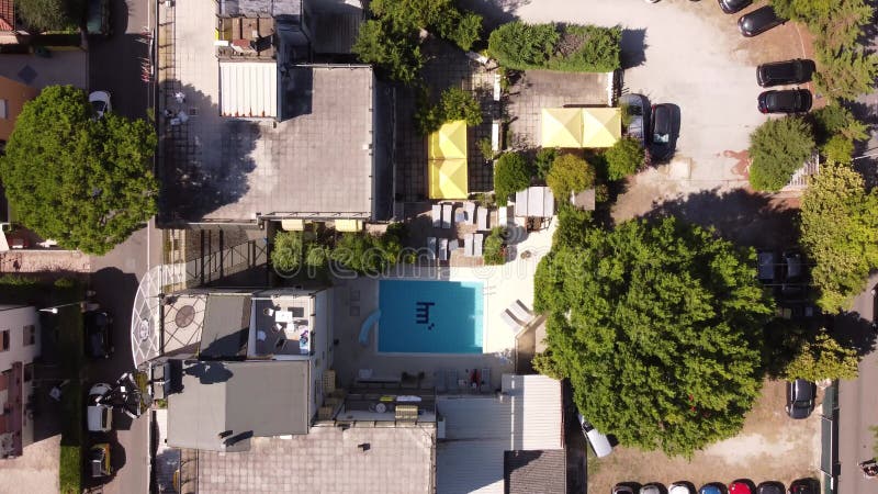 HD Top View of the Town with Pools and Houses Stock Video - Video of ...