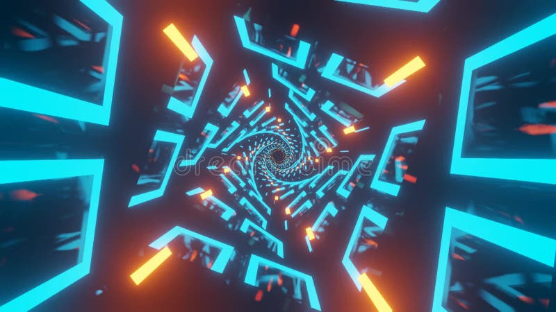 HD Video Abstract Energy Tunnel Looping in Space with Twisting and ...