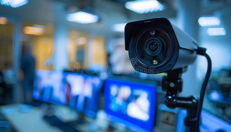 HD Web Cam Installed on Computer Monitor for Business Meting Stock ...