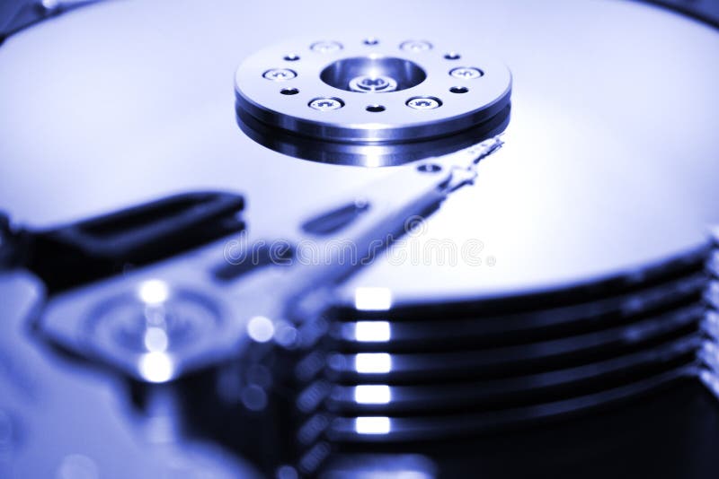 HDD - a Blue Hard Disk Drive is Open Stock Image - Image of computer ...