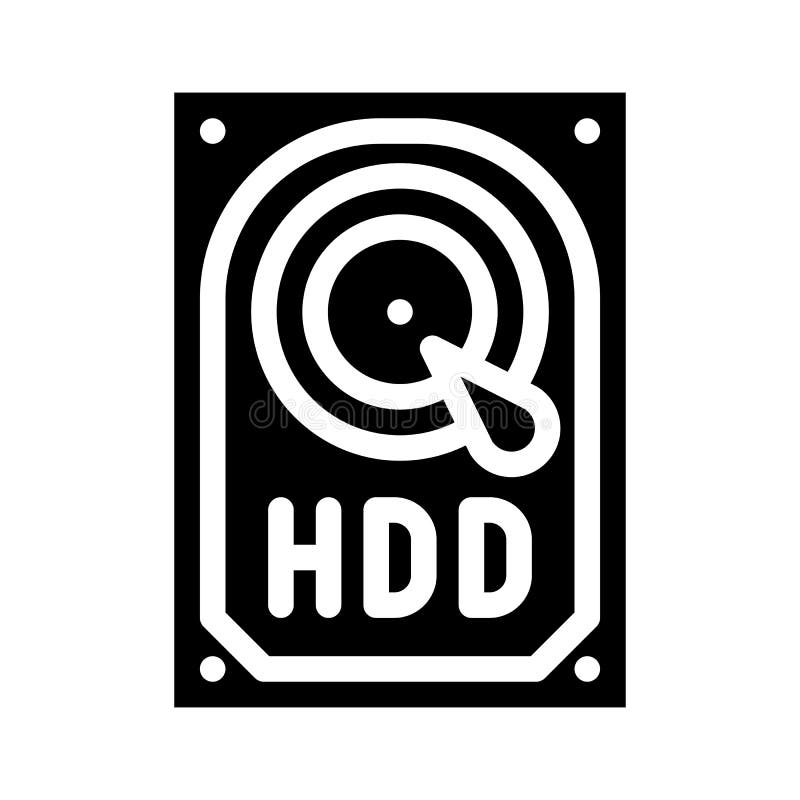 Hdd Computer Part Glyph Icon Vector Illustration Stock Vector ...