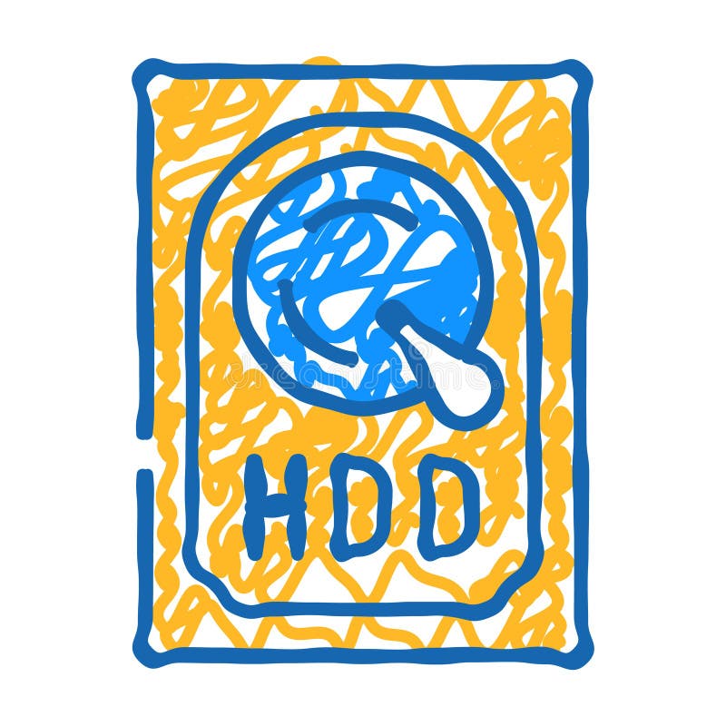 Hdd Computer Part Icon Doodle Illustration Stock Vector - Illustration ...