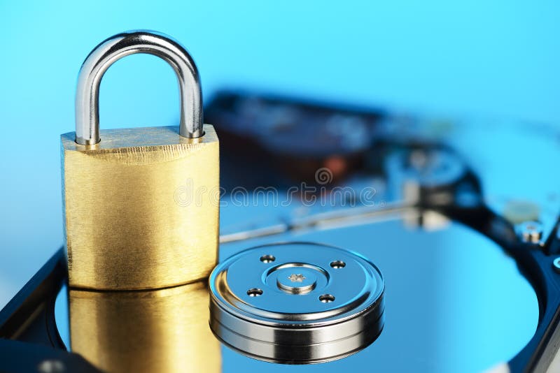 HDD Data Protection Concept Stock Photo - Image of hardware, metal ...