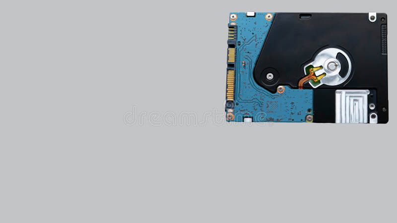 HDD on a Gray Background with a Copy of the Space. Storage Concept Open ...