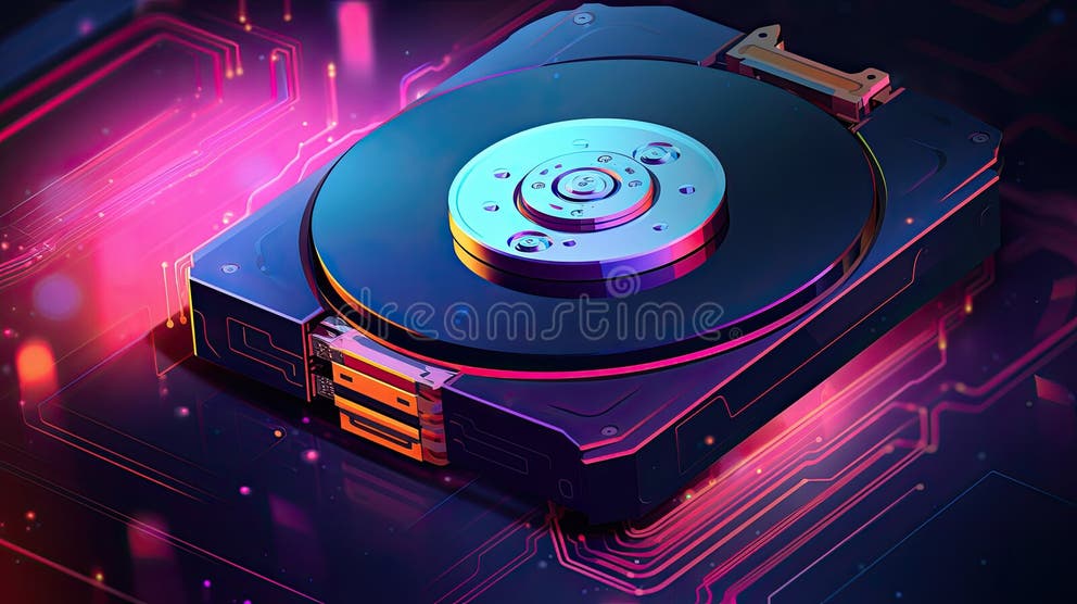 HDD, Hard Disk Drive, Data Storage Technology Stock Illustration ...