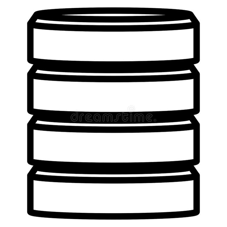 HDD, Hard Disk Drive, Mainframe Computer Stacked Cylinder Icon. Server ...